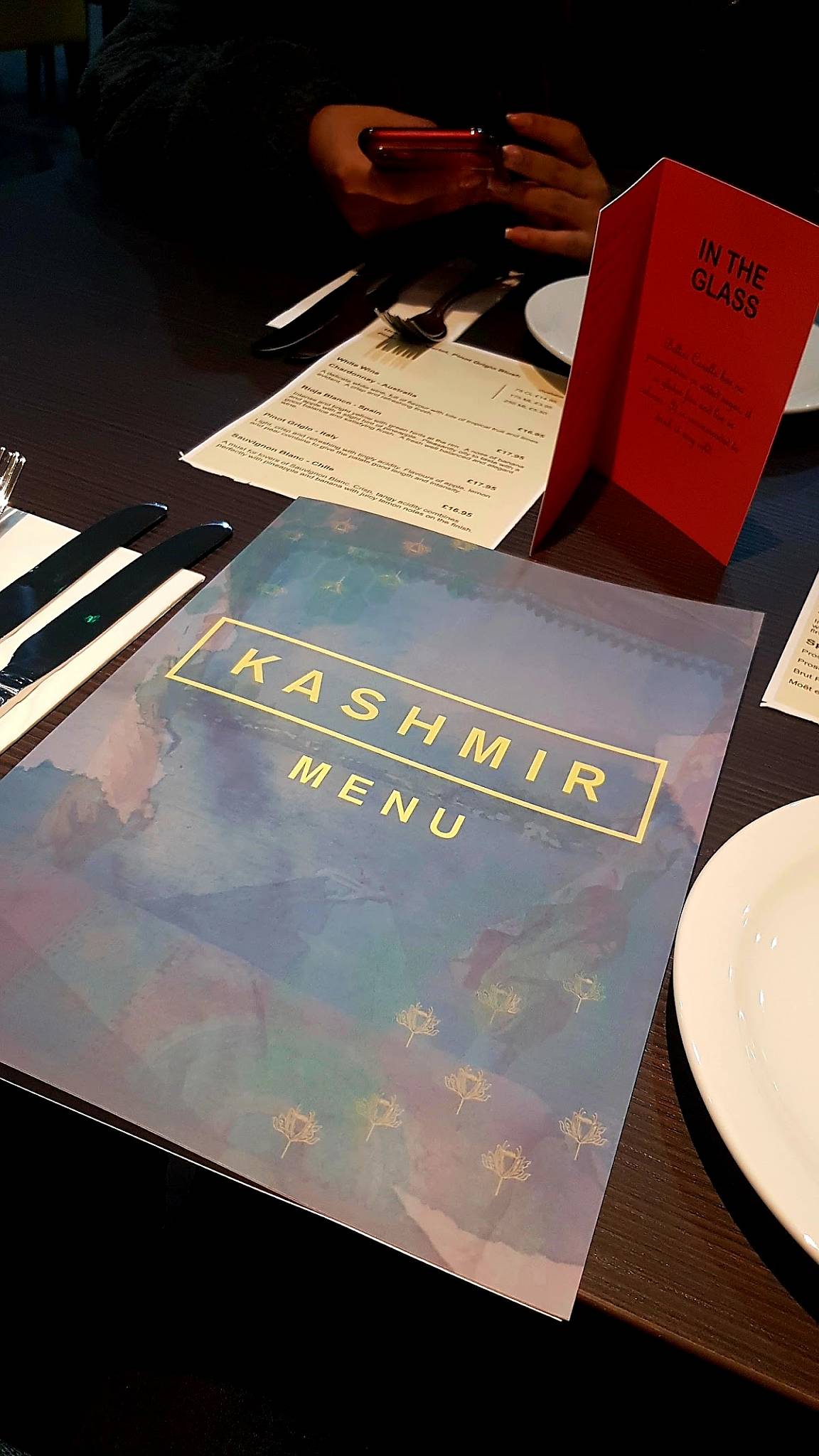 Carta de Kashmir Restaurant, Rawtenstall