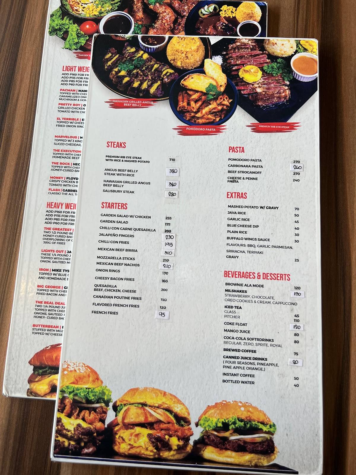 Menu at Red Corner Burger Cafe, Davao City, 4H3M+JQ4