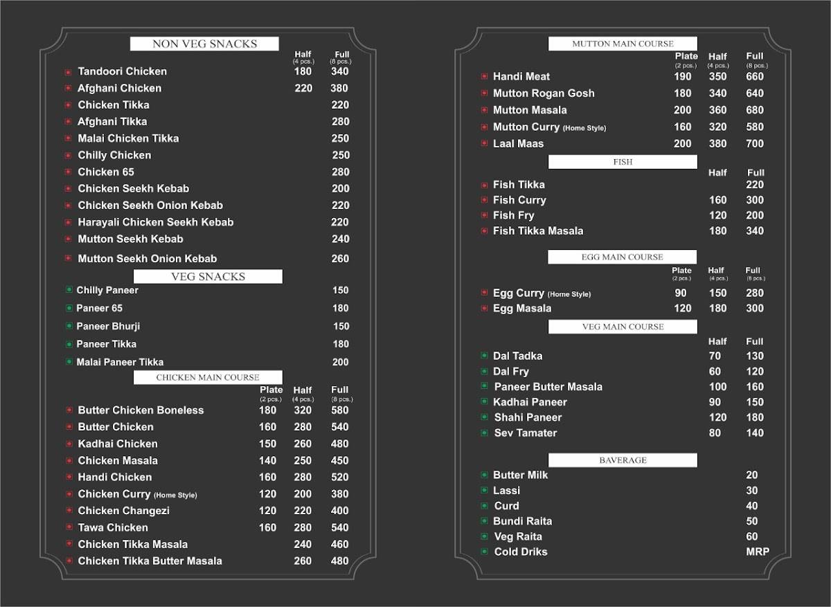 Menu at Red Curry & Kebab, Jaipur, Shop No