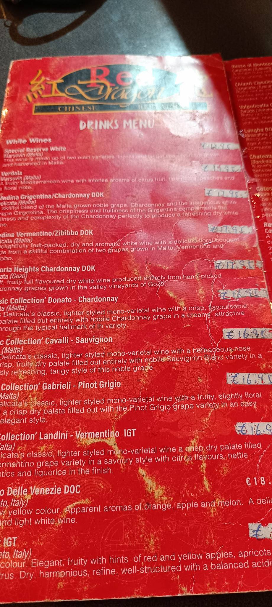 Menu at Red Dragon Chinese Restaurant, Sliema, 135B The Strand Street Gzira