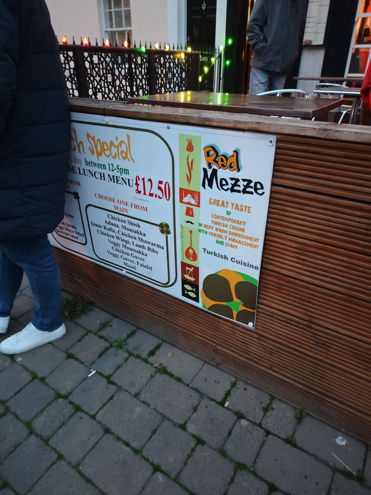 Menu at Red Mezze restaurant, Newcastle upon Tyne