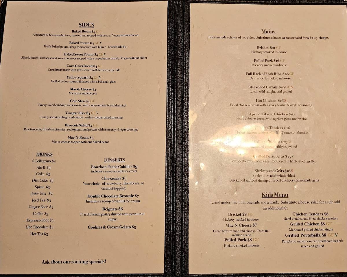 Menu at RedPoint Barbeque, Campton