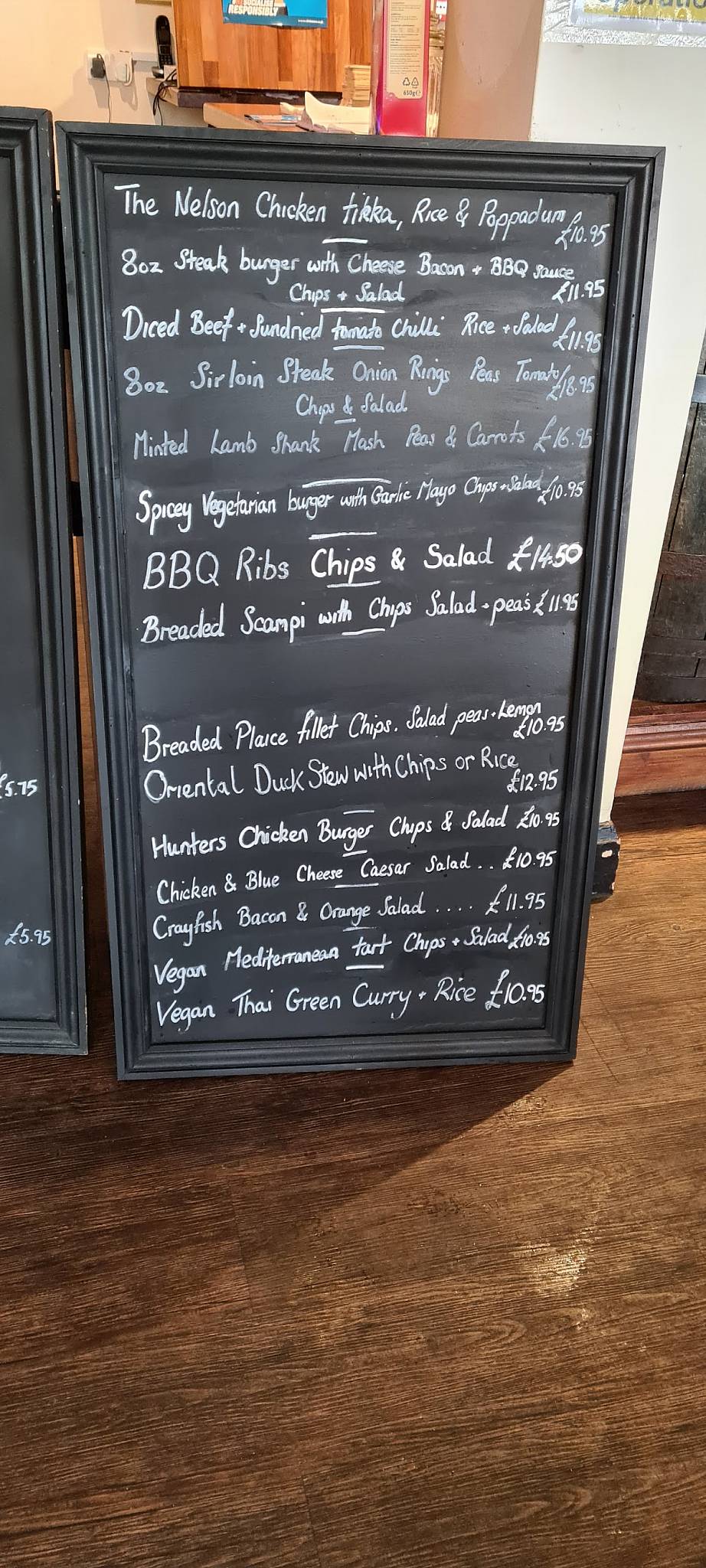 Menu at The Lord Nelson pub & bar, Reedham