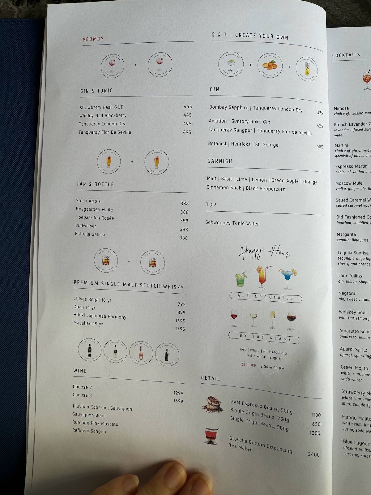 Menu at Refinery cafe, Makati, Joya Lofts & Towers