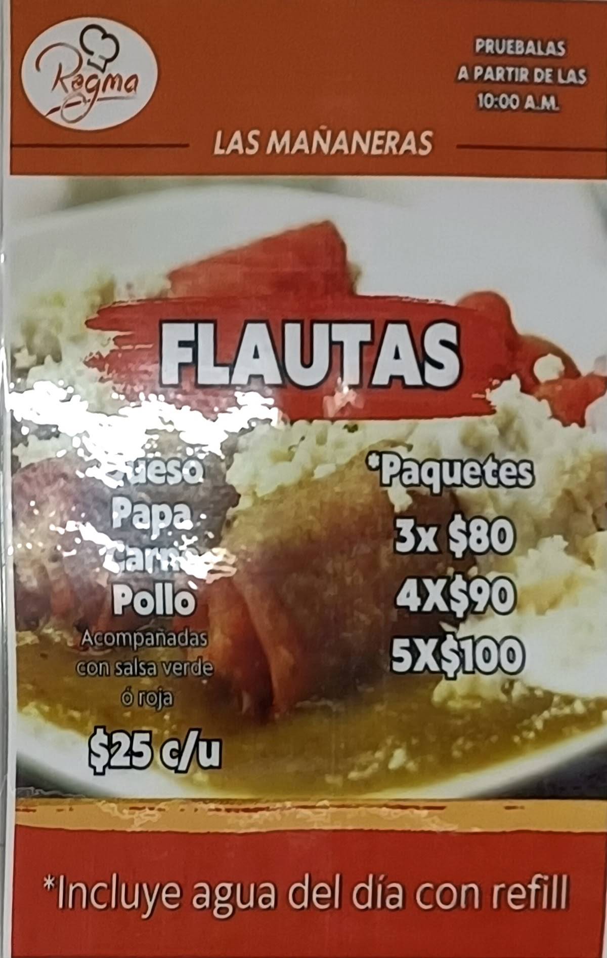 Menu at Regma Express Polanco restaurant, Mexico City