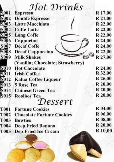 Menu at Rejoice sushi bar, Sandton