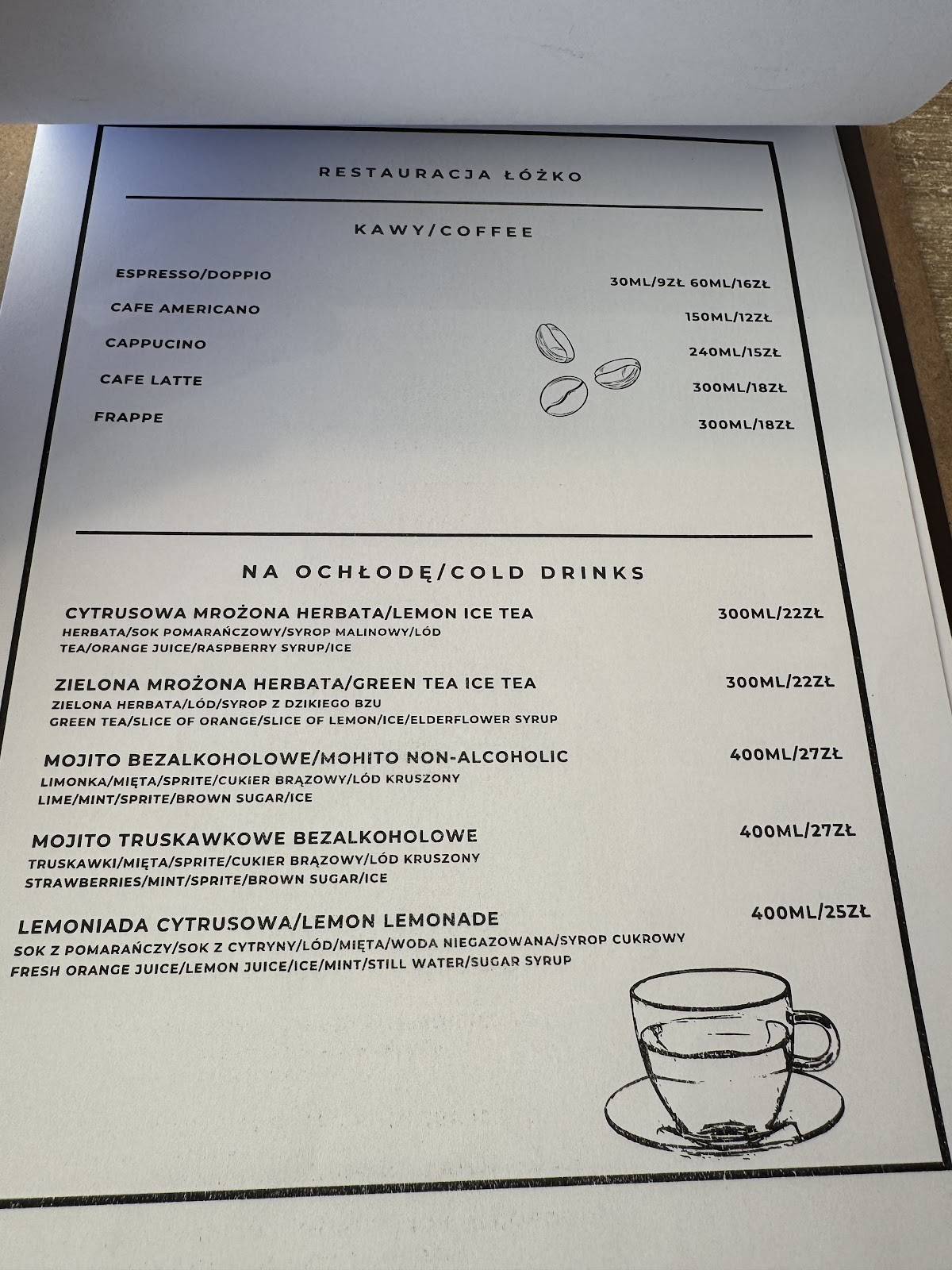 Menu at Restauracja „Łóżko” restaurant, Jastarnia, Księdza Bernarda ...