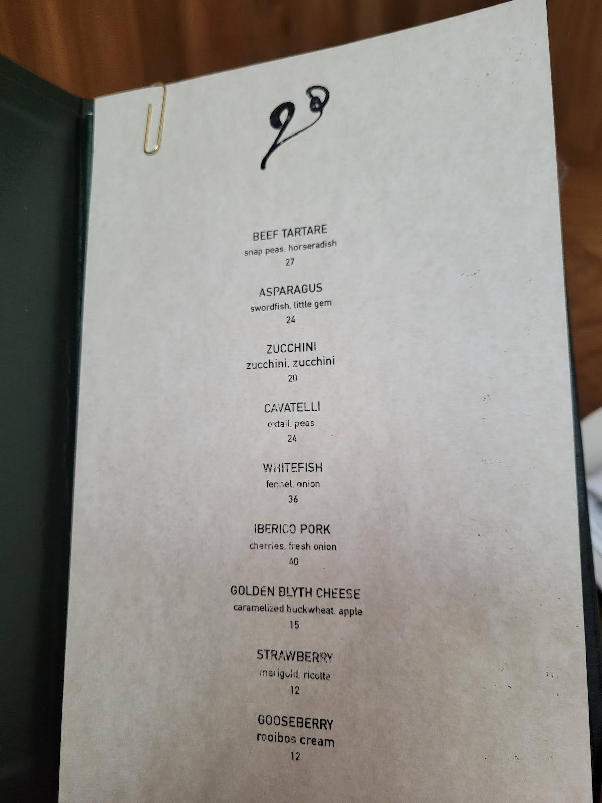 Menu at Restaurant 20 Victoria, Toronto