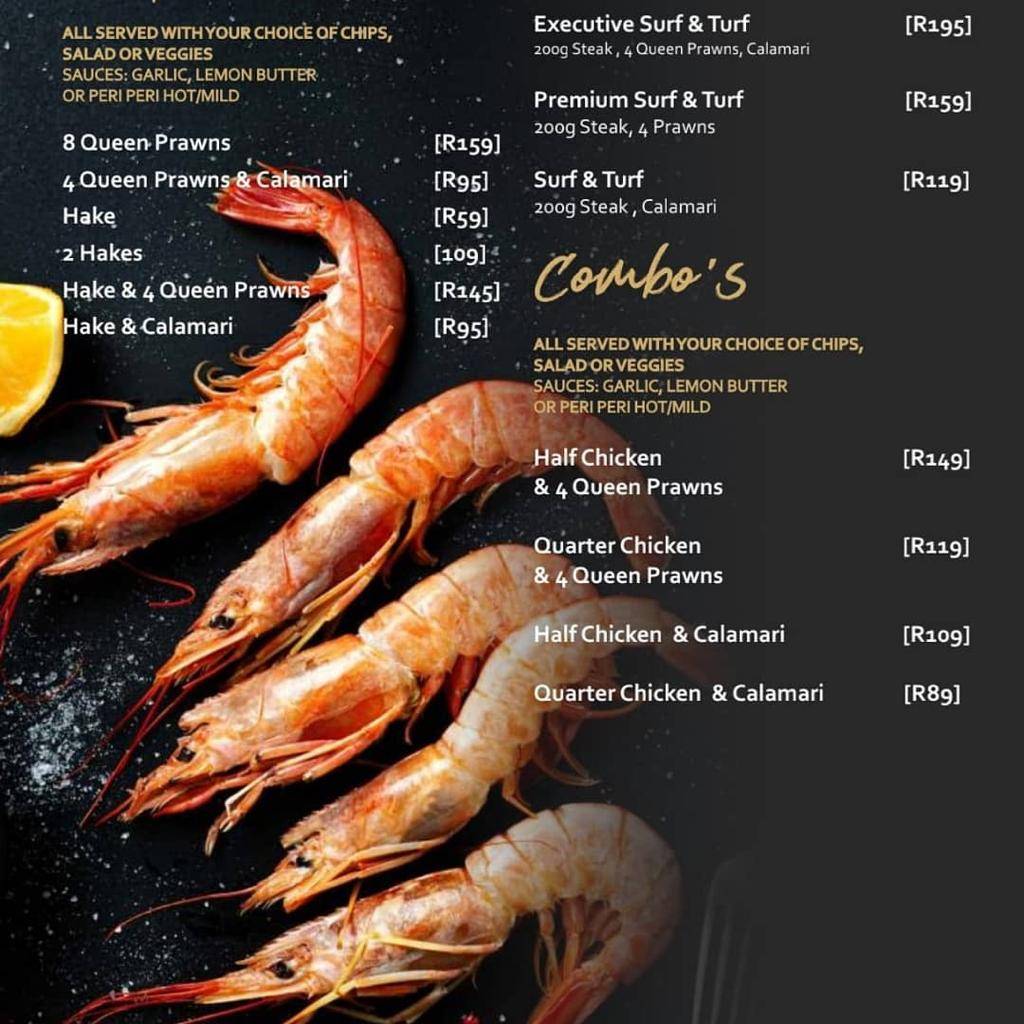 Menu at 28 restaurant, Bloemfontein