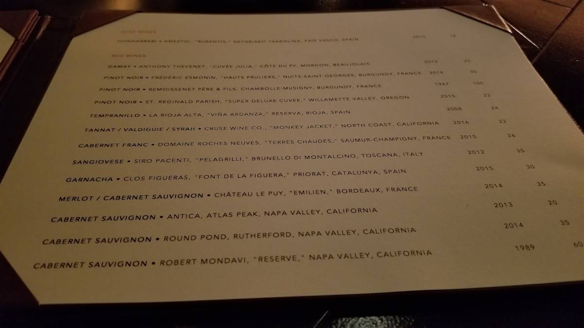 Menu at ADDISON restaurant, San Diego