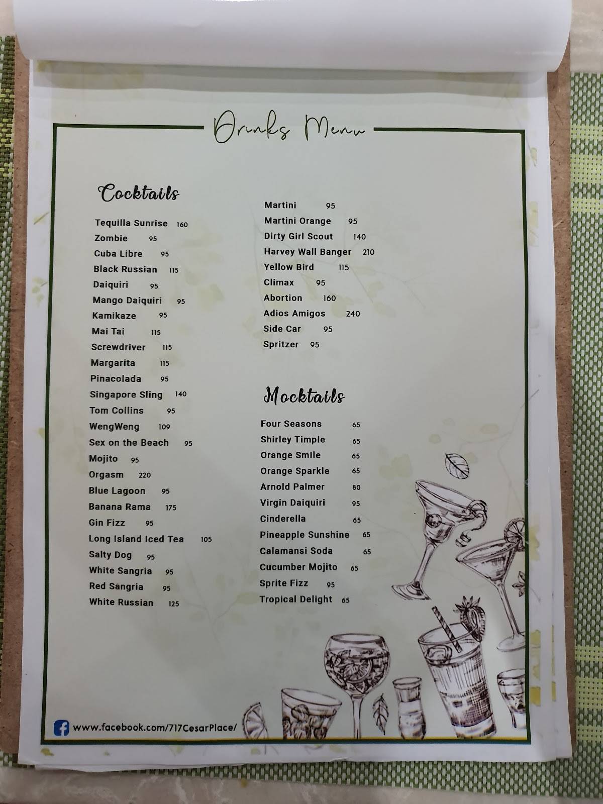 Menu at AÏolí Cafè and Restaurant, Tagbilaran City