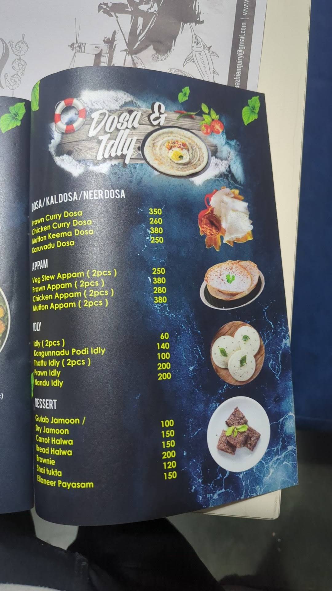 Menu at Aazhi Seafood Restaurant, Chennai, 20