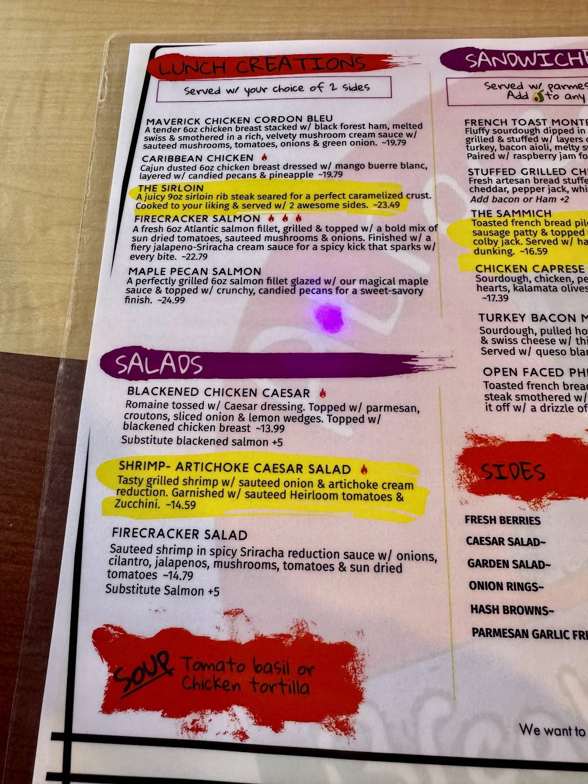 Menu at Abracadabras Pocatello restaurant, Pocatello
