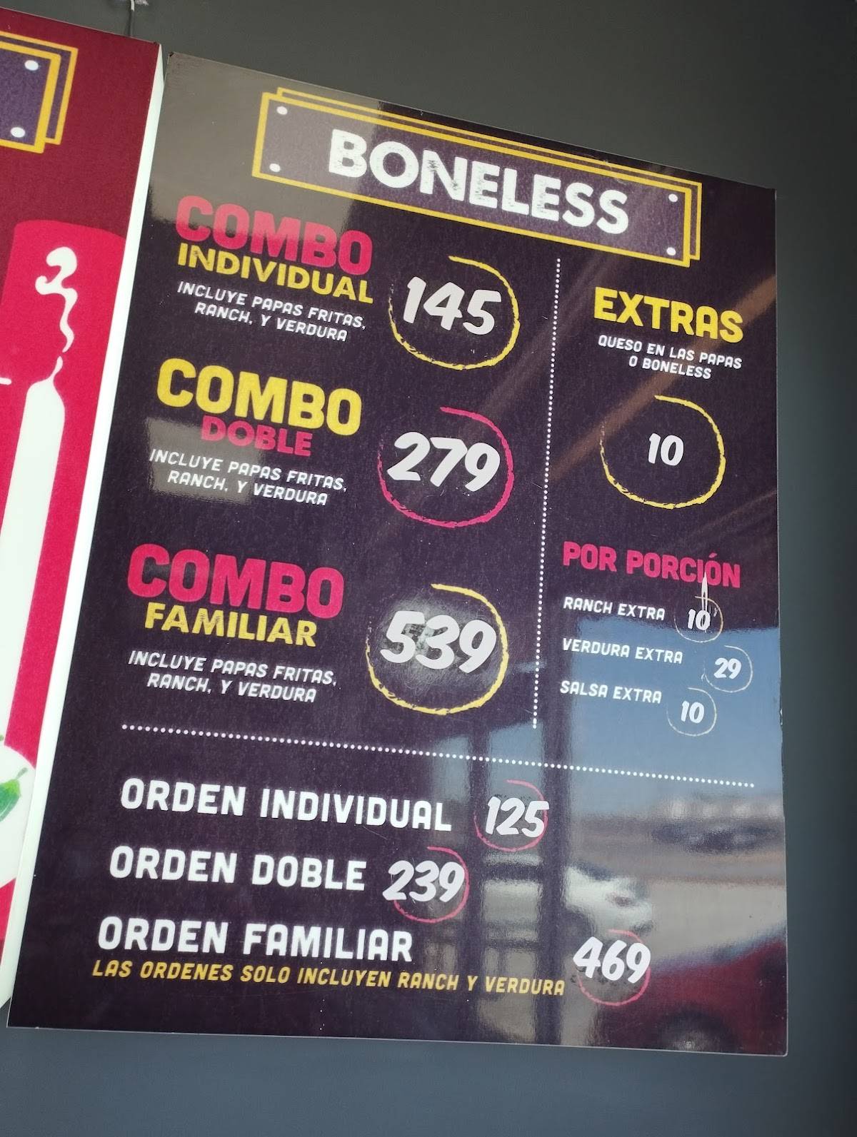 Menu at Alabama Fried Chicken restaurant, Ciudad Juarez, Ejercito y