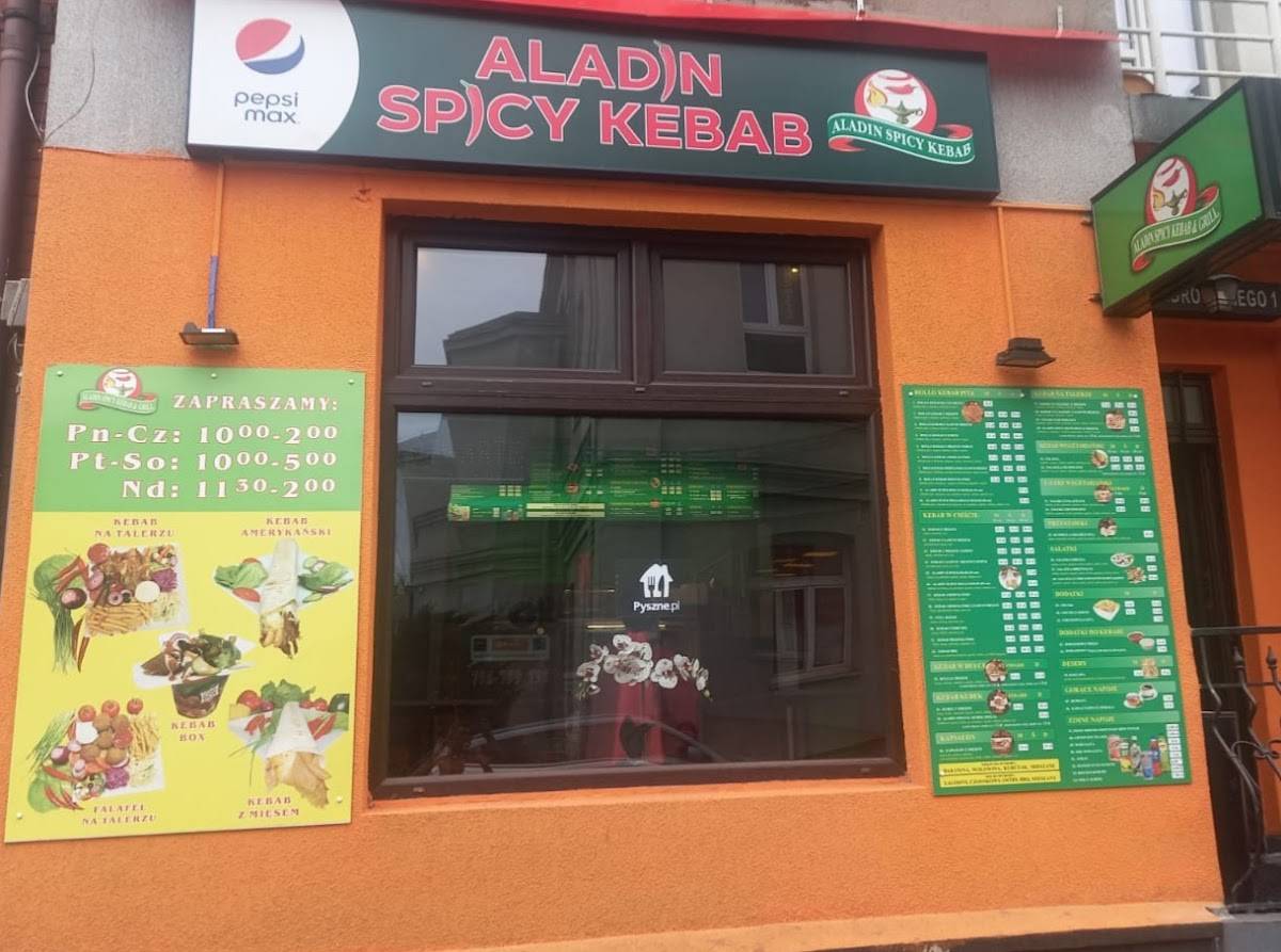 Menu at Aladin Spicy kebab restaurant, Dabrowa Gornicza, Juliusza ...