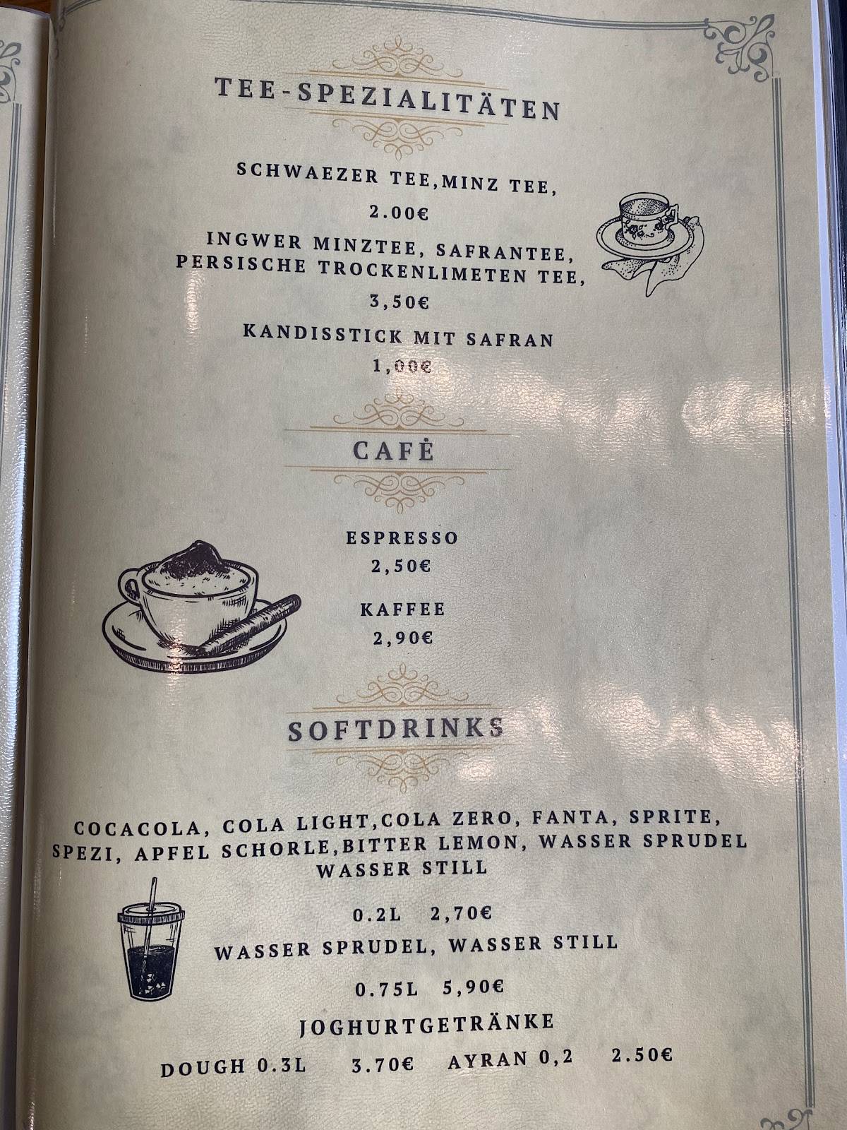 Speisekarte von Restaurant Alborz, Köln