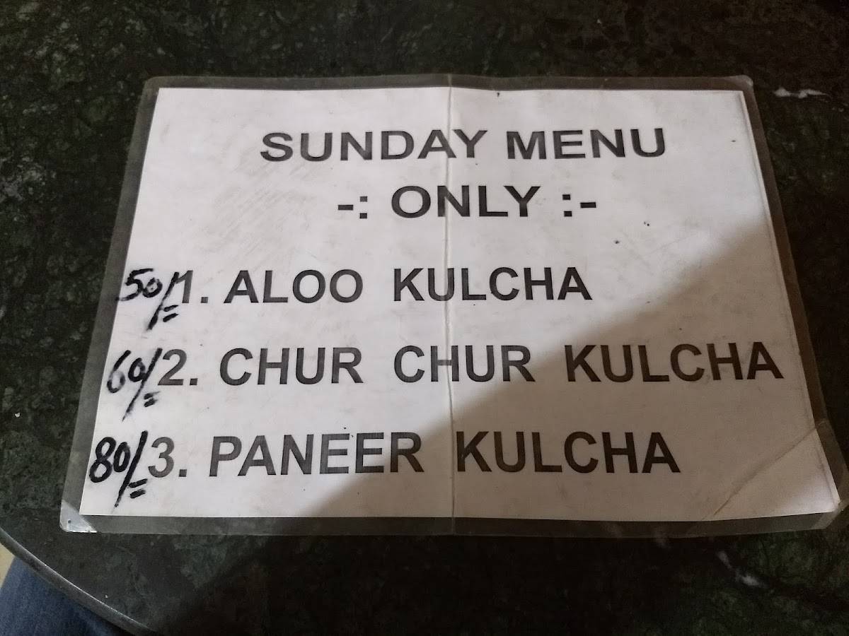 Menu at Amritsari Di Rasoi, Kolkata