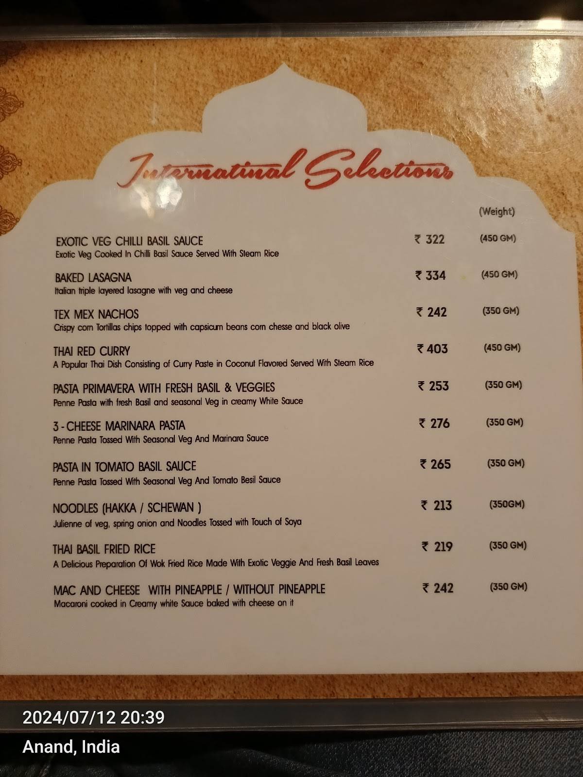 Menu at Amul Foodland, Anand, HX29+CQC