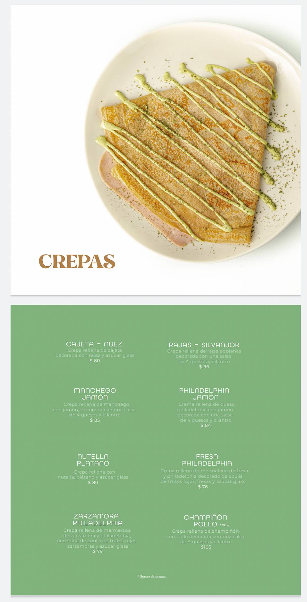 Carta del restaurante., Boca del Río