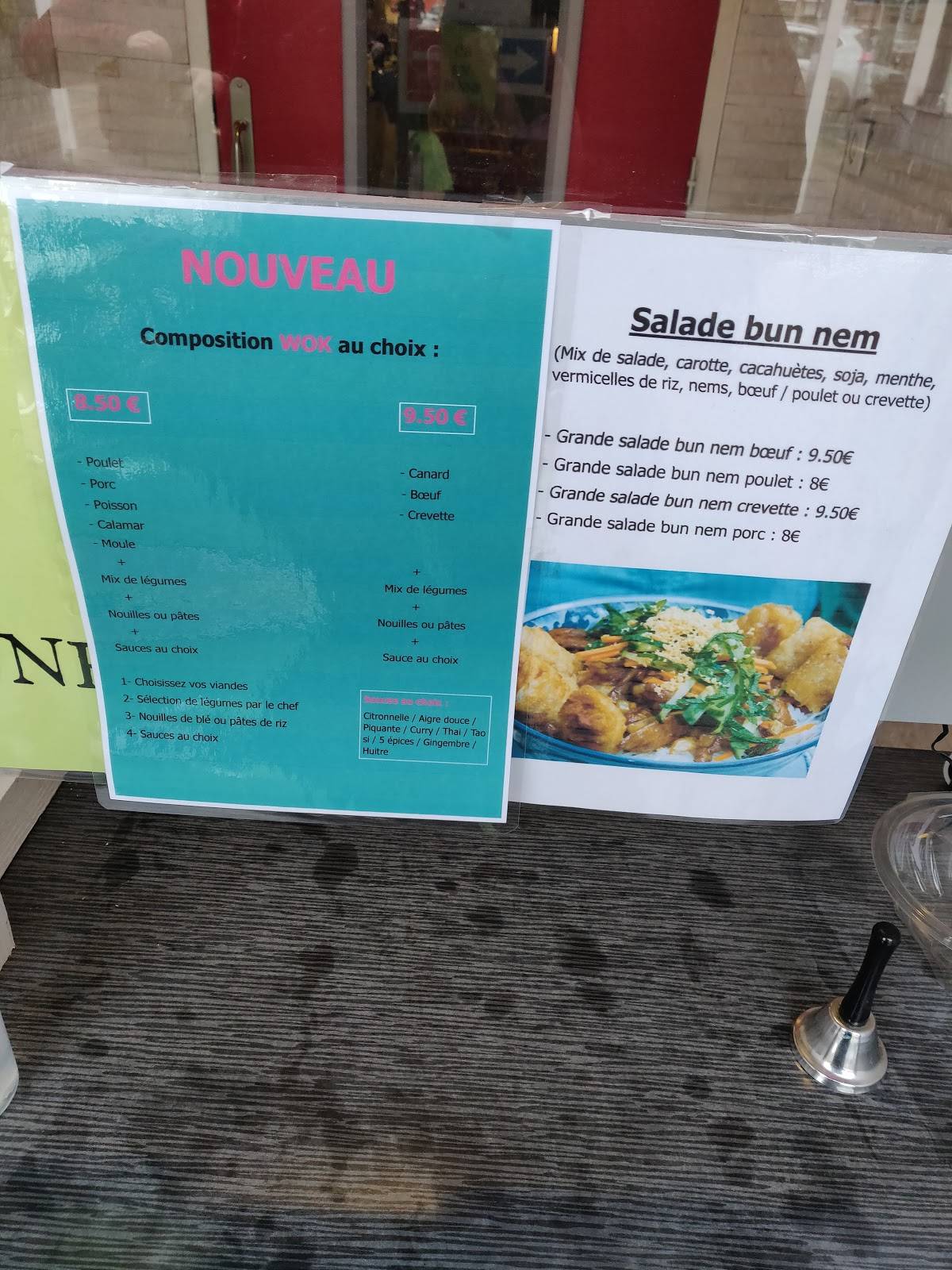 Menu au Asia Palace restaurant, Voiron