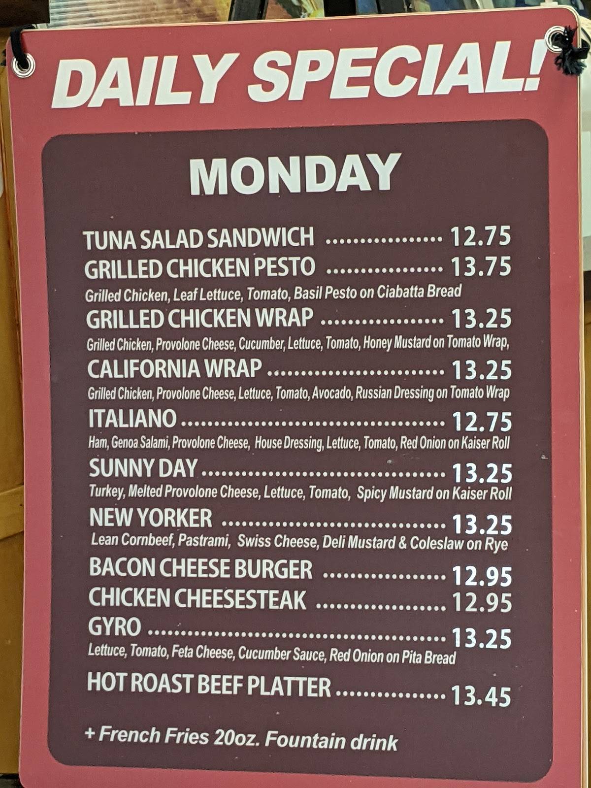 Menu at Aviation Deli & Grill restaurant, Glen Burnie