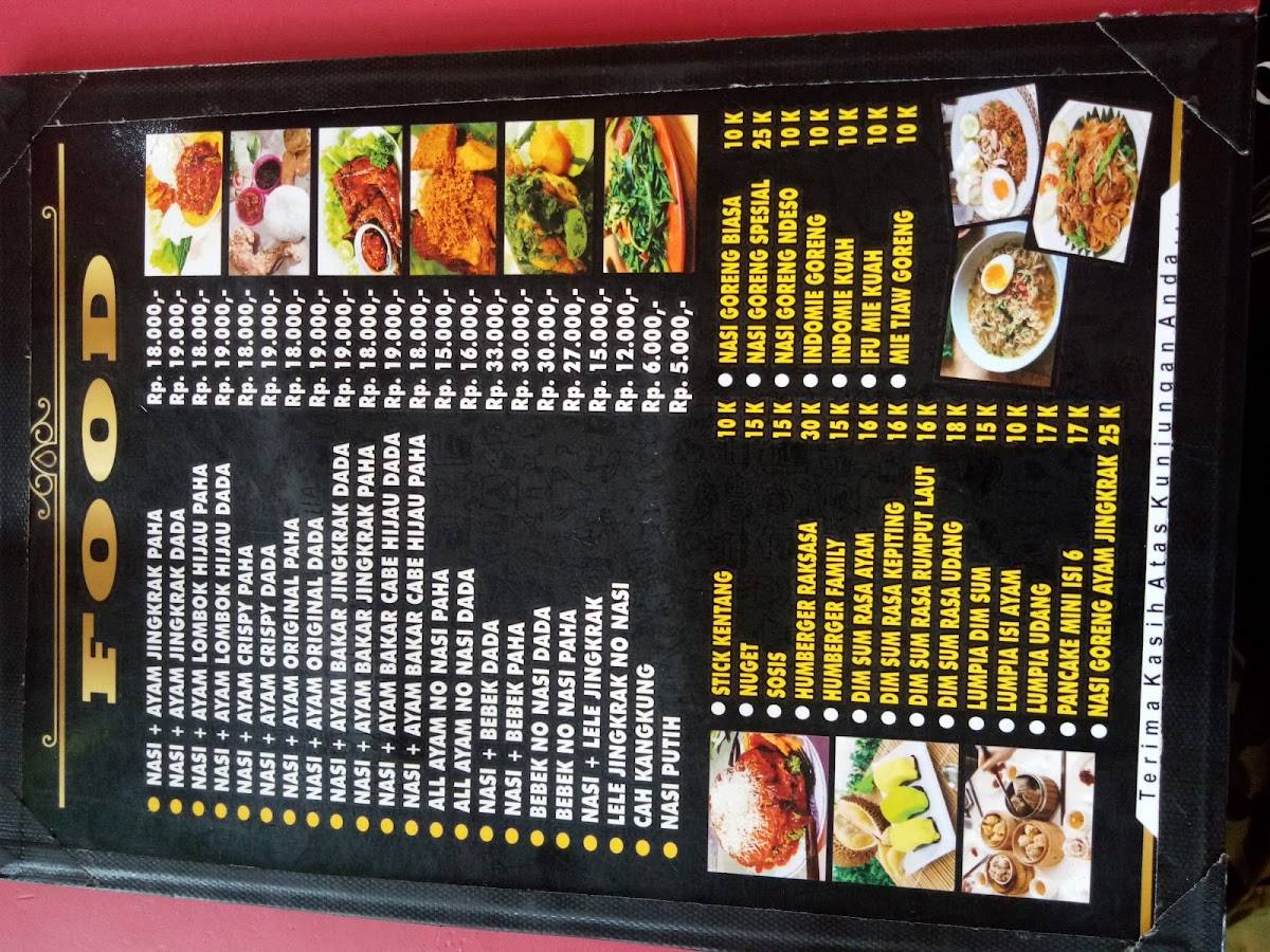 Carta del restaurante Ayam Jingkrak, Lubuk Pakam, HV5C+V6P