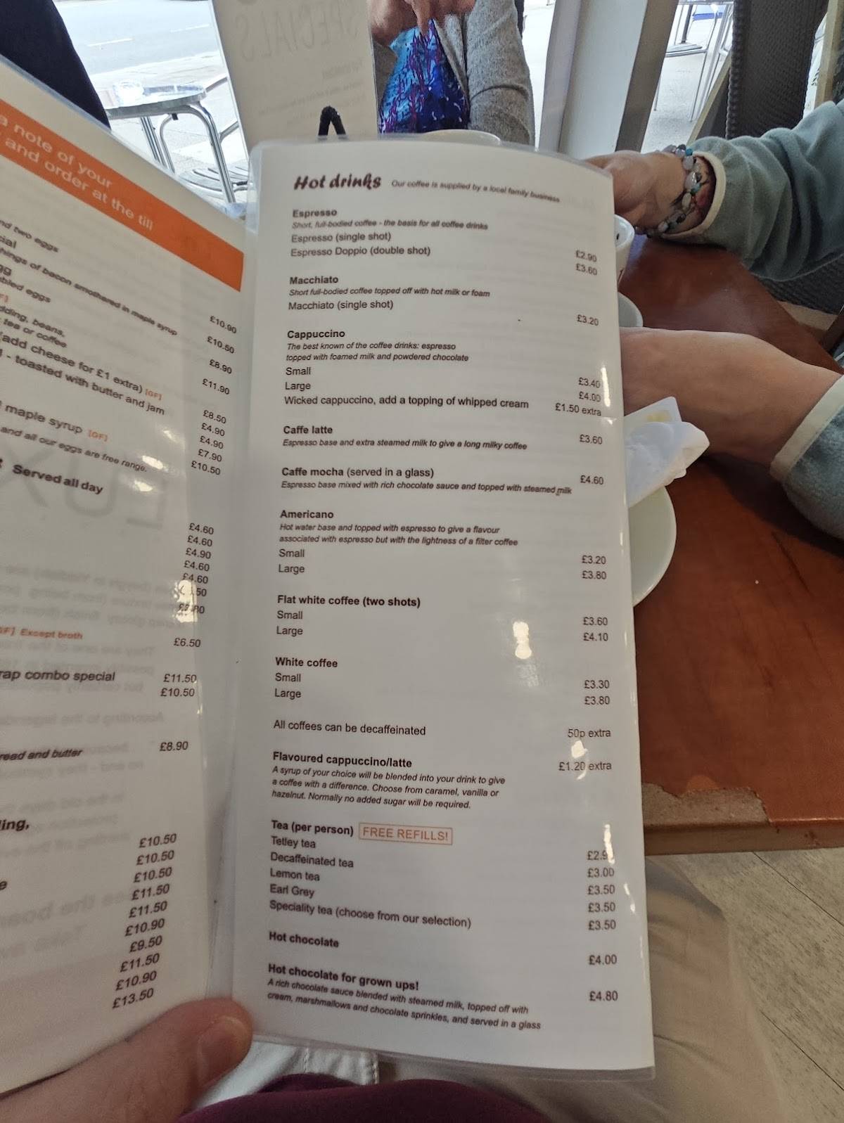 Menu at Bagel Basket restaurant, Largs