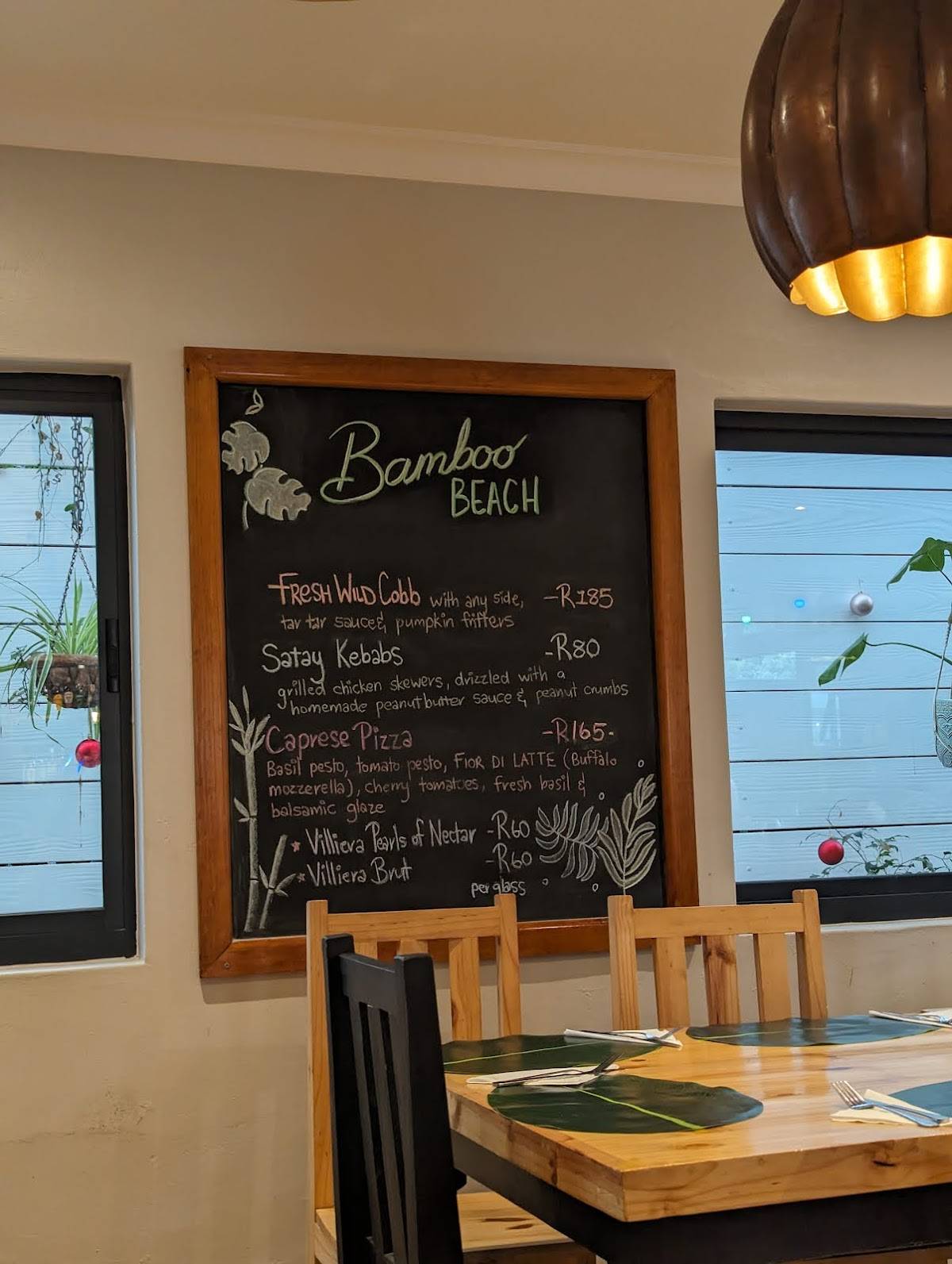 Menu at Bamboo Beach Restaurant, Sandbaai