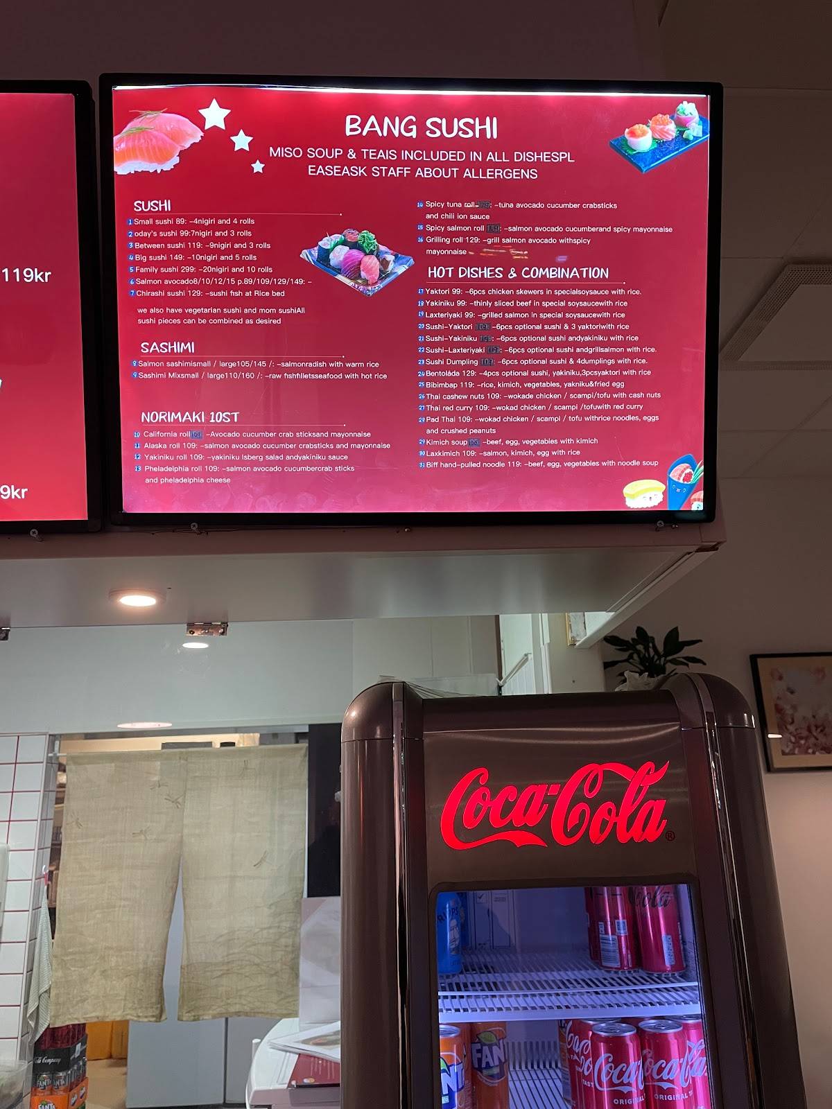 Carta del restaurante Bang Sushi Torsgatan, Estocolmo
