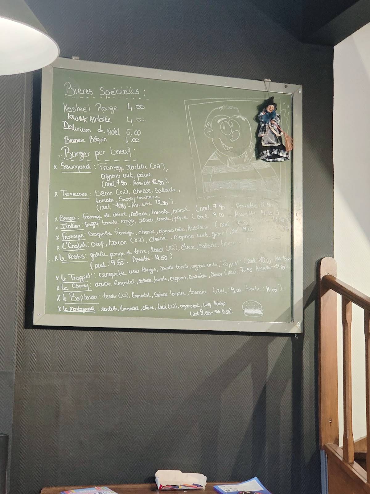Menu au Bar'à frites, Mouscron