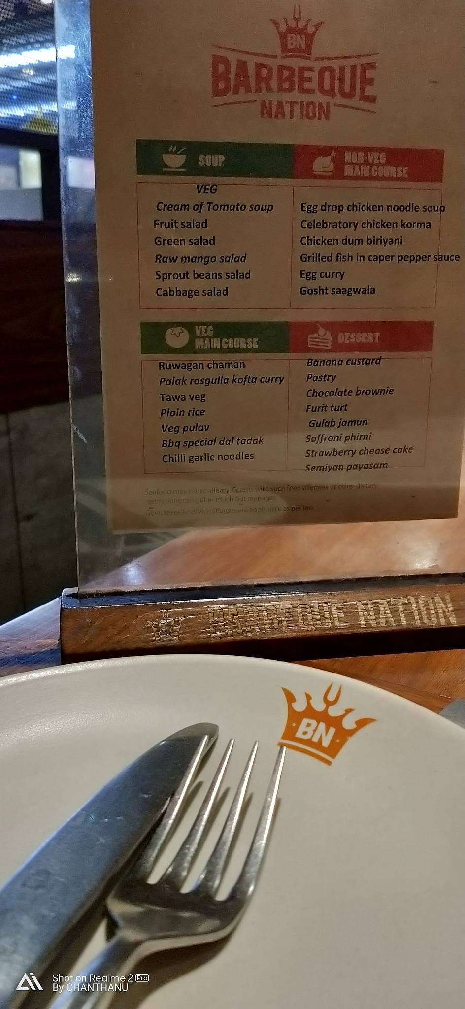 Menu at Barbeque Nation - Erode - Perundurai Road, Erode