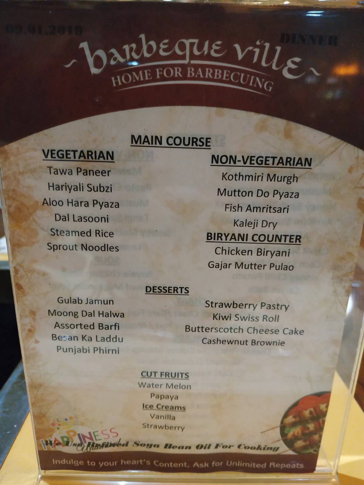 Menu at Barbeque Ville, Nashik, Karambelkar Tower