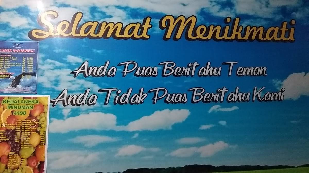 Menu at Baso Rajawali restaurant, Cimahi