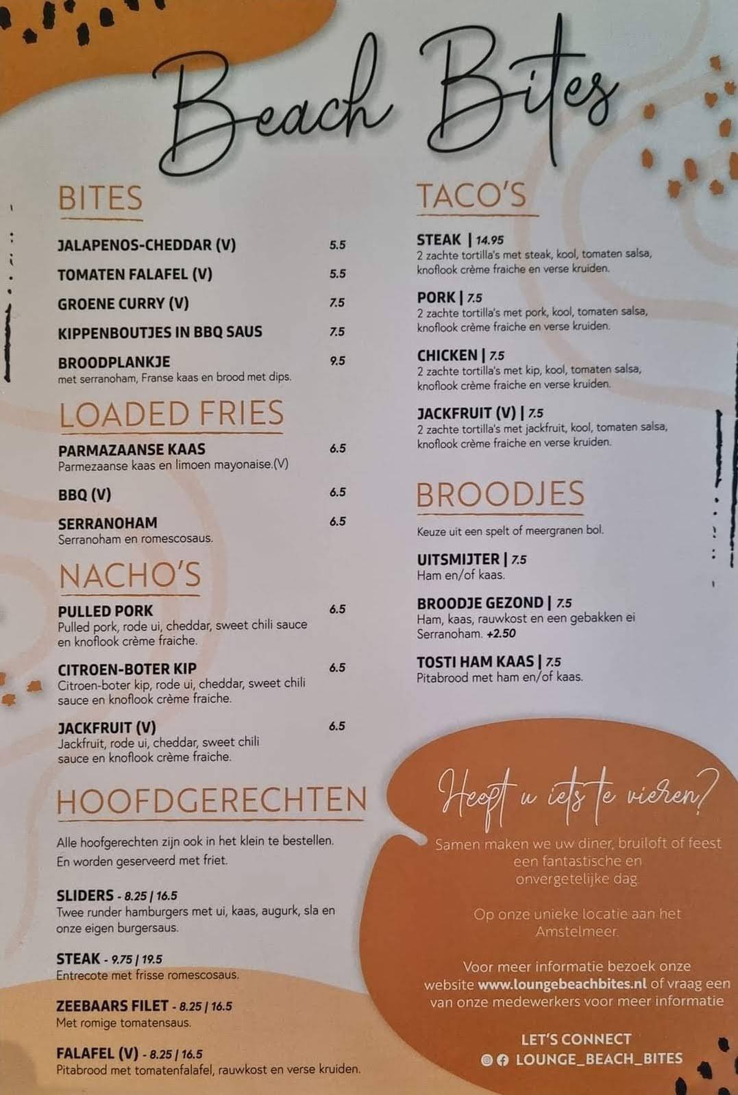 Speisekarte von Beach Bites, Westerland