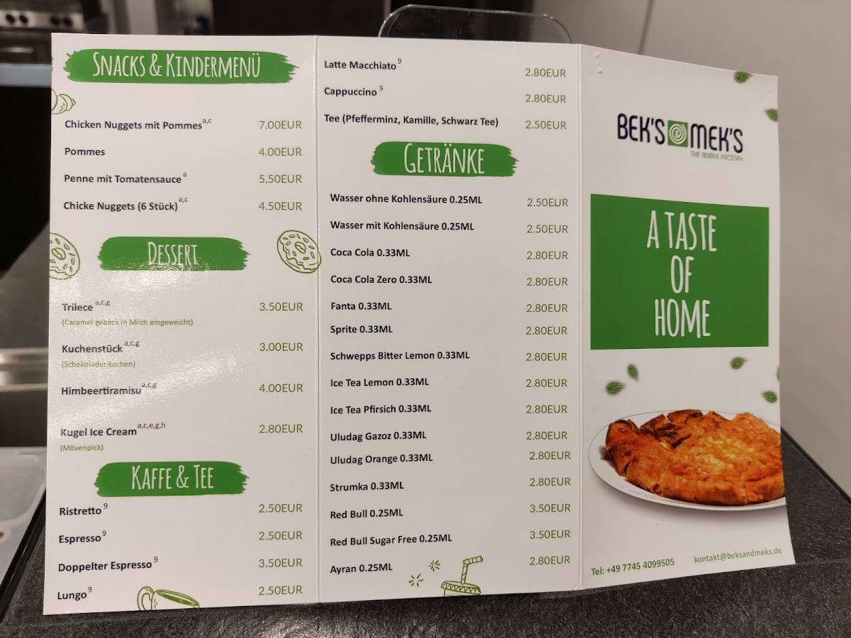 Speisekarte von Restaurant Bek's & Mek's, Jestetten