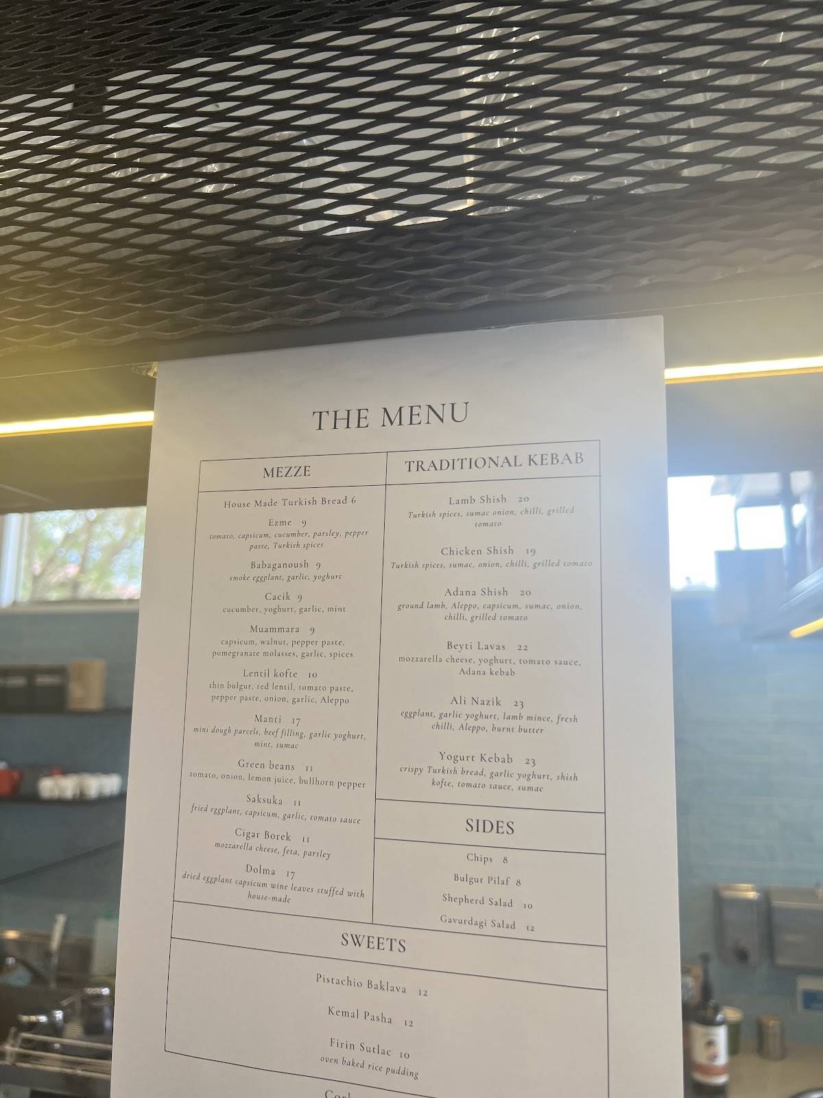 Menu at Ben Mika, North Ryde