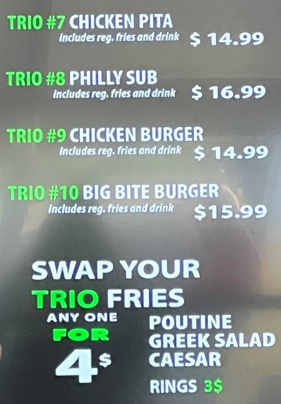 Menu at Big Bites Kingston restaurant, Kingston