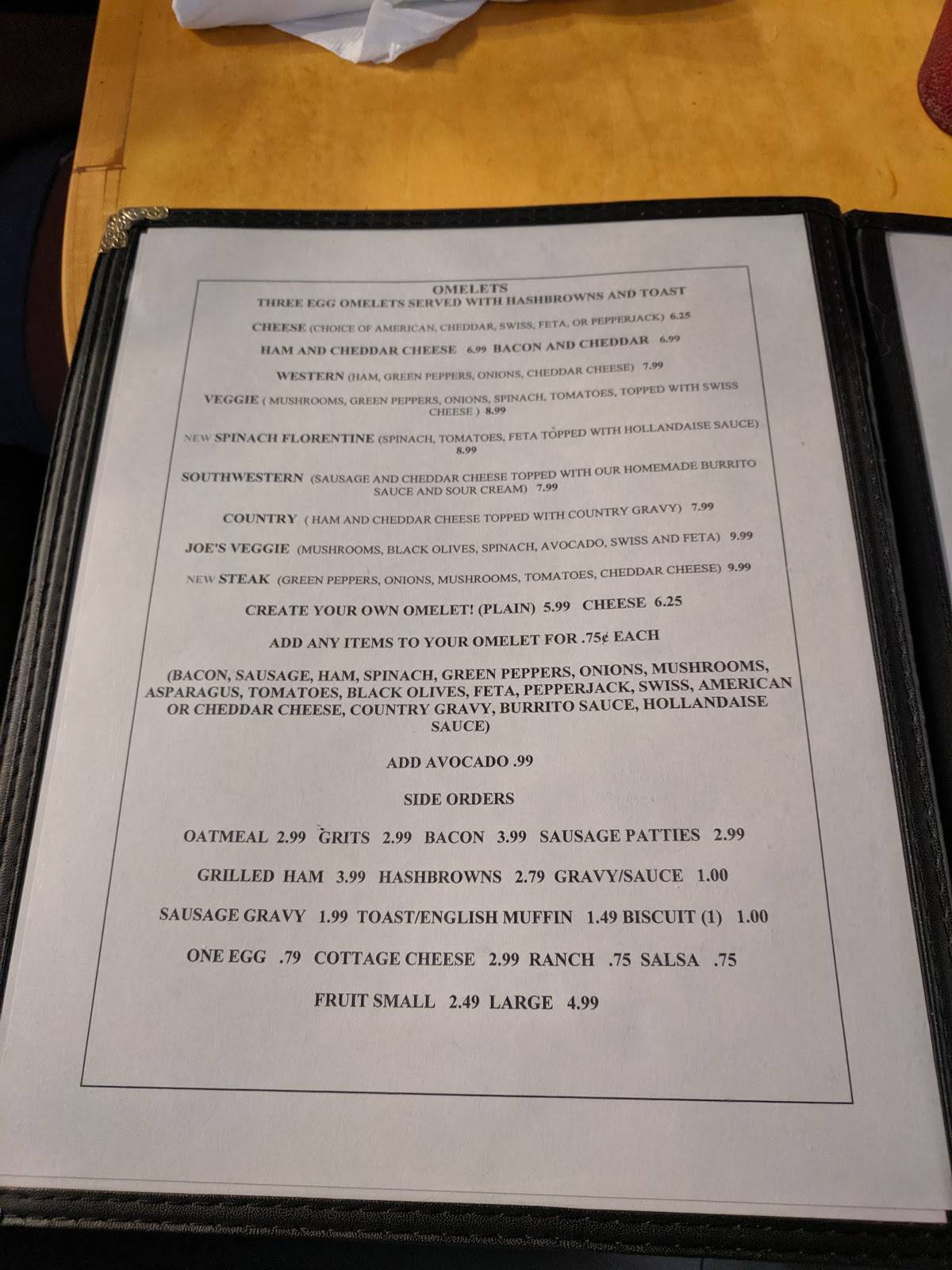 Menu at Bishop’s Grill West restaurant, St. George, W Sunset Blvd