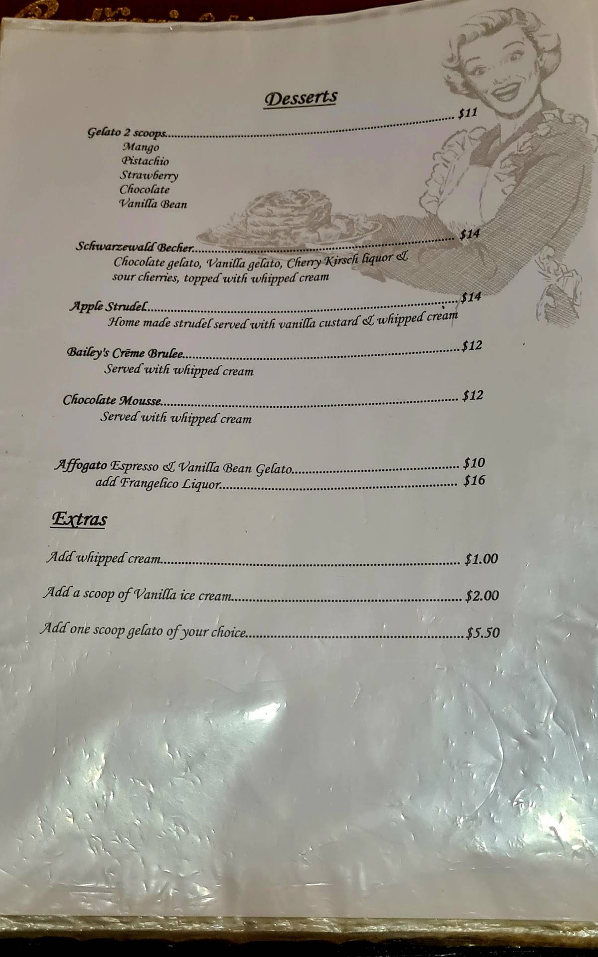 Menu at Bohemian Euro Restaurant, Narellan