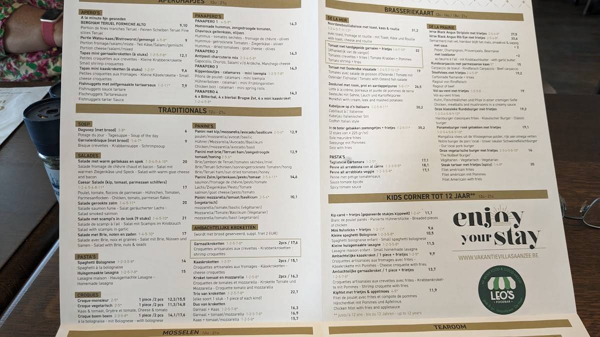 Speisekarte von Brasserie Paname, De Haan
