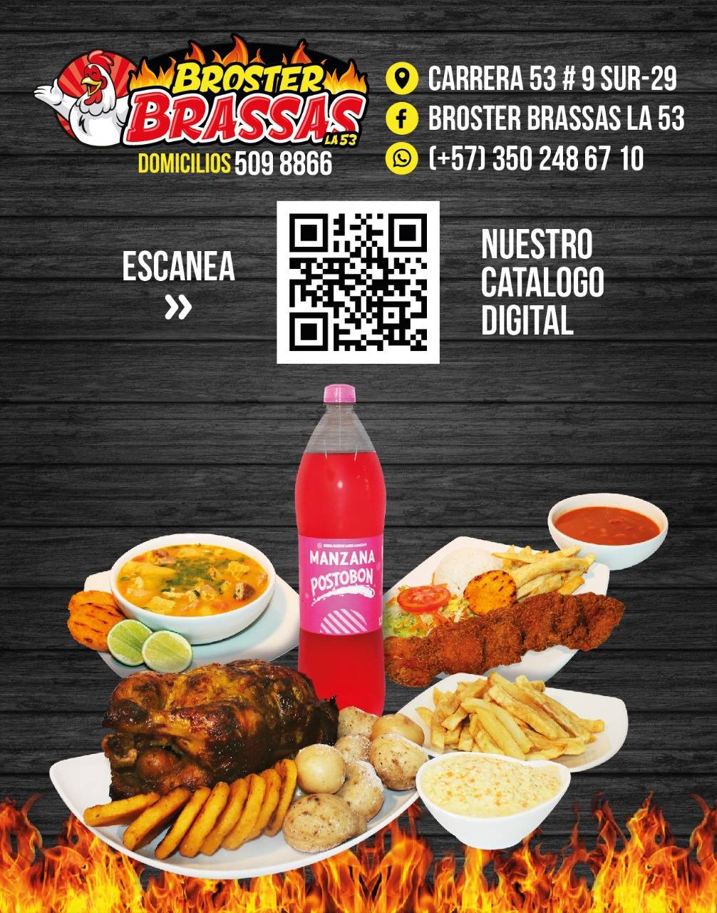 Carta del restaurante Broster Brassas la 53 - pollo asado y apanado ...