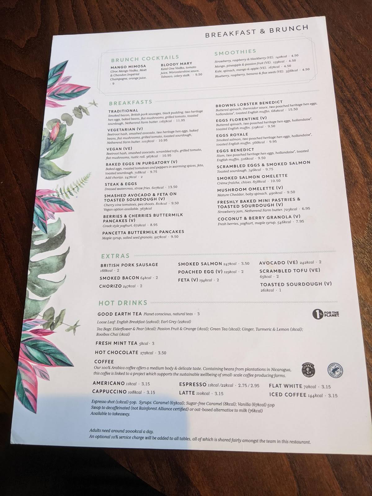 Menu at Browns Ruislip restaurant, Ruislip