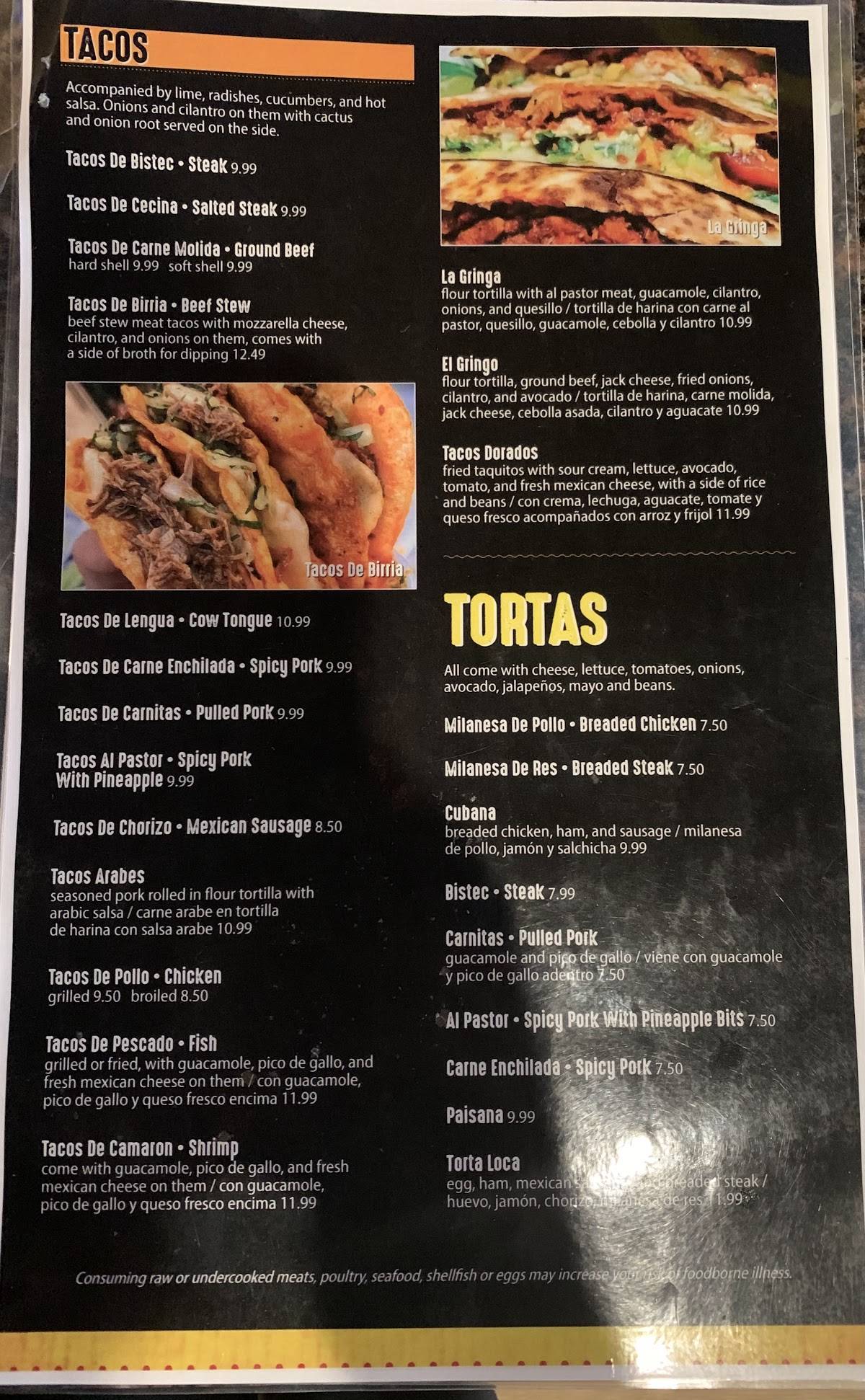 Menu at Burrito loco cantina & grill restaurant, Dickson City
