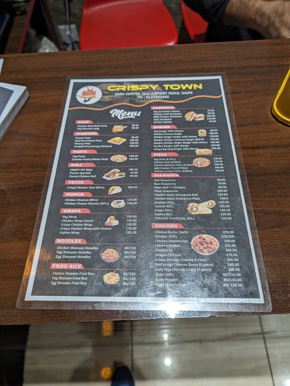 Menu at CRISPY TOWN, Mangaluru
