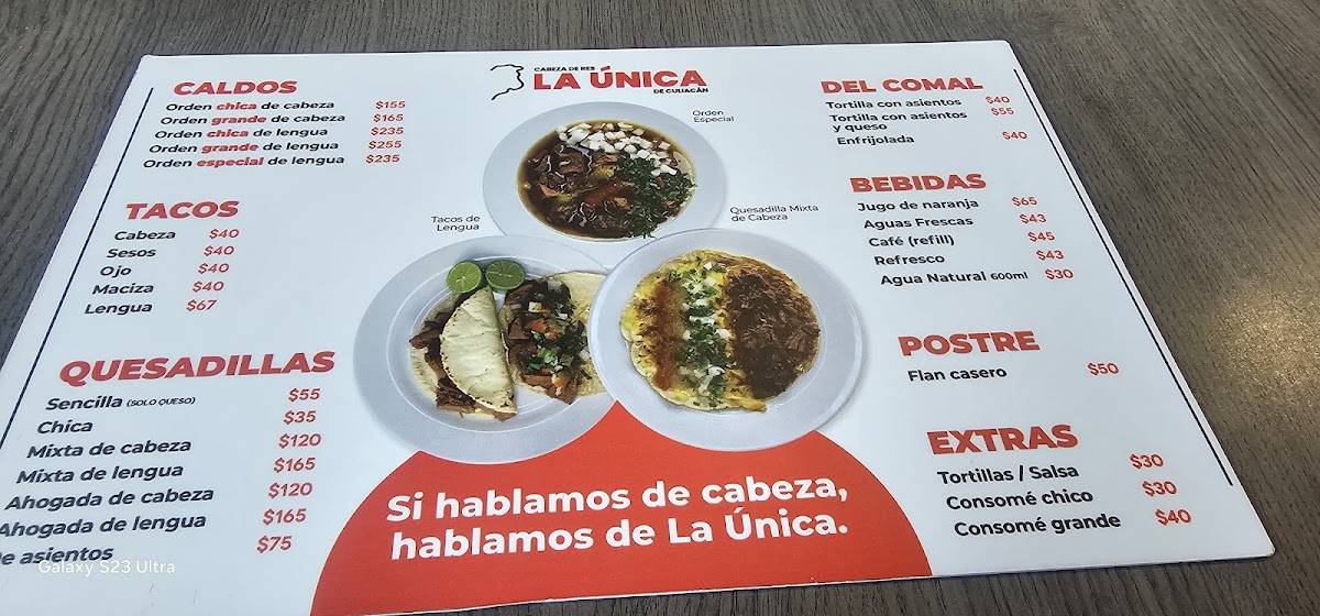 Carta del restaurante Cabeza del Res la Única, Tijuana, Blvrd Federico ...