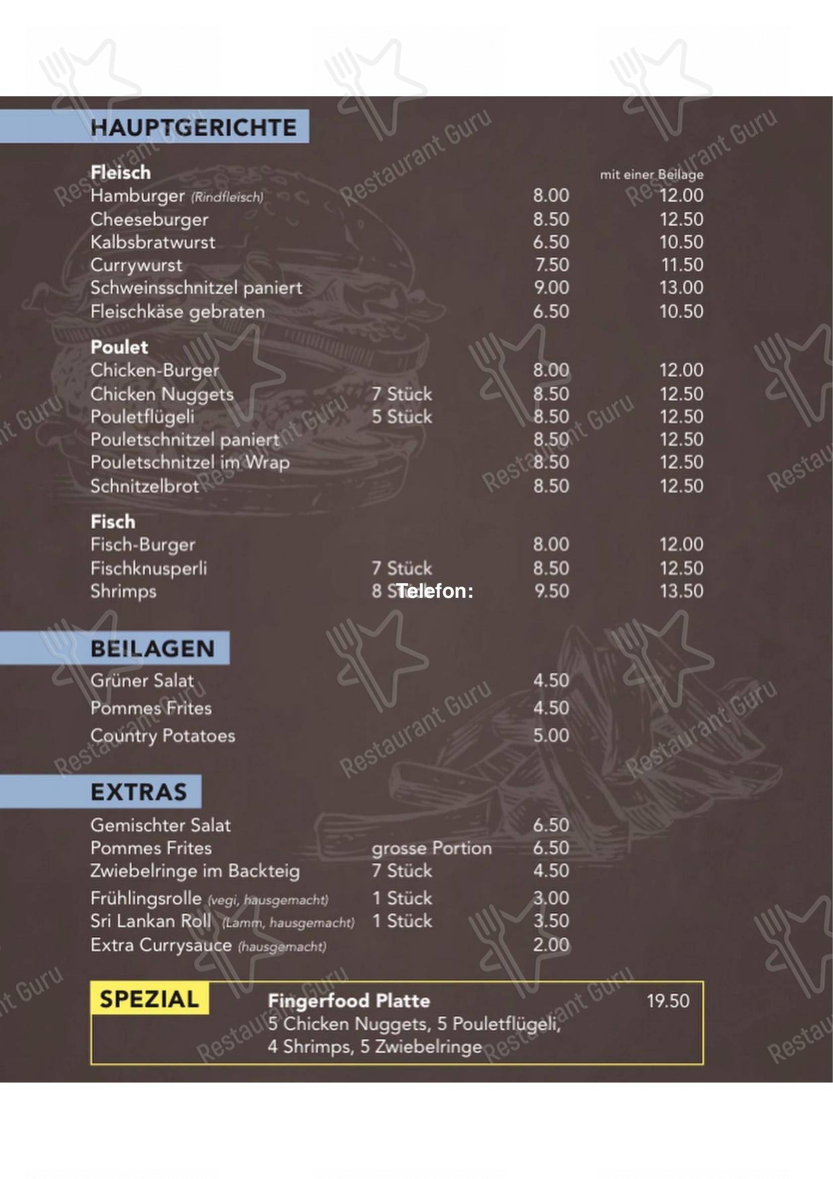 Speisekarte von Cafe Bistro MiWi, Niederurnen