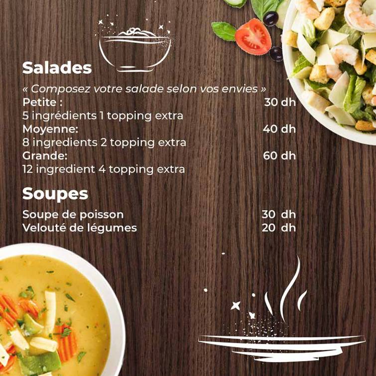 Menu au Restaurant Cafe Sabor Arte, Agadir