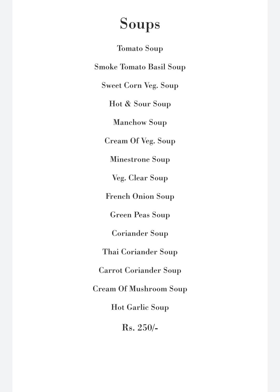 Menu at Cafe at The Turf, Lonavala
