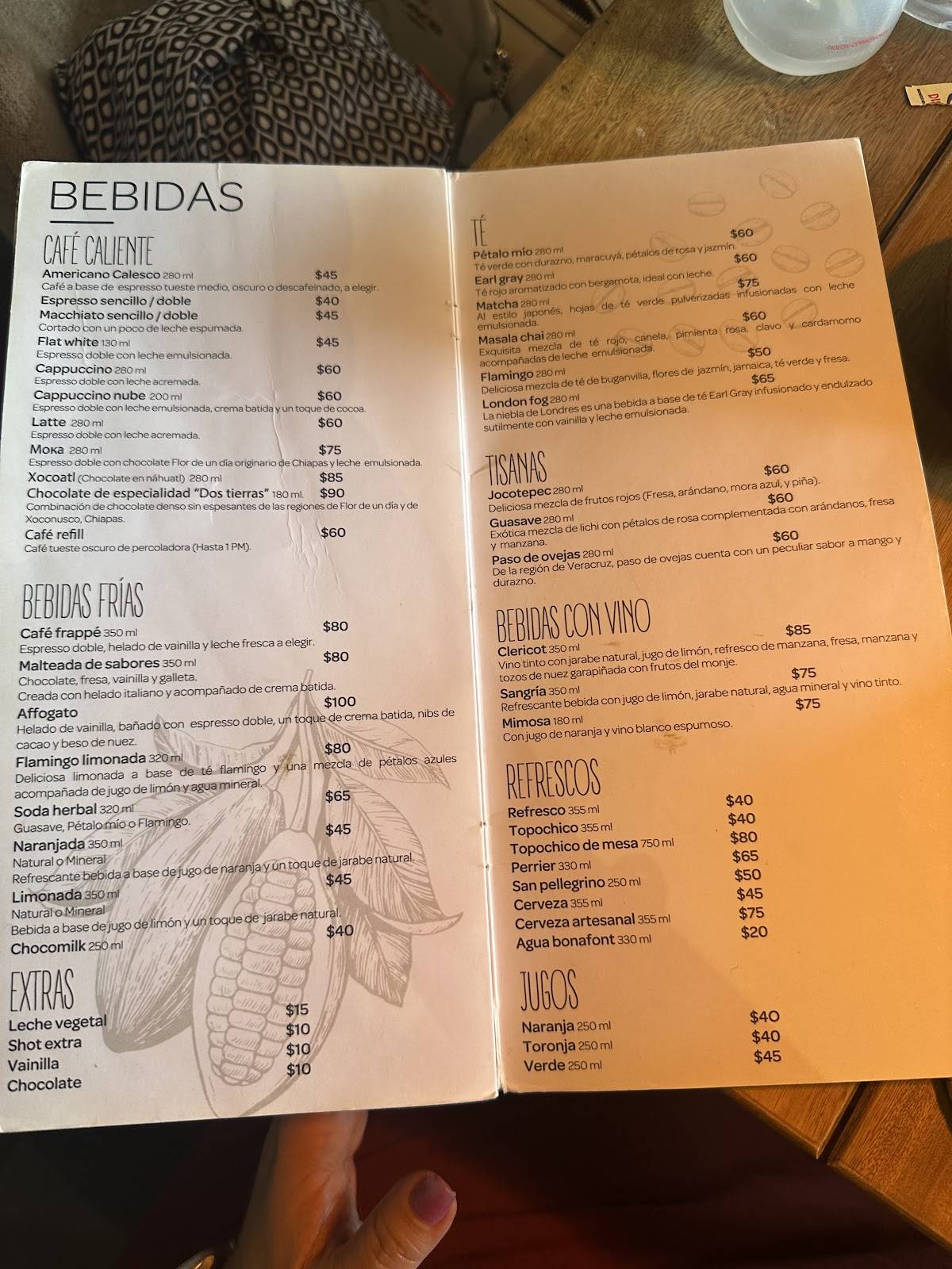 Menu at Calesco y El Romero restaurant, Zapopan