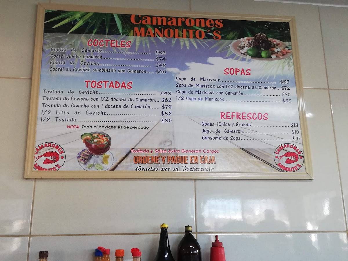 Menu at Camarones "Los Manolitos" restaurant, Chihuahua